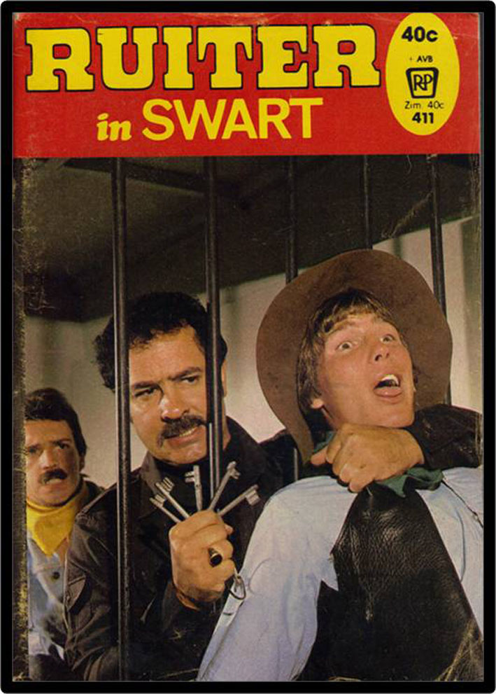 Ruiter in swart reeks